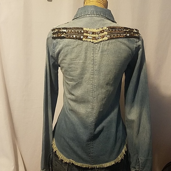 Miss Me | Tops | Miss Me Denim Button Down Shirts | Poshmark
